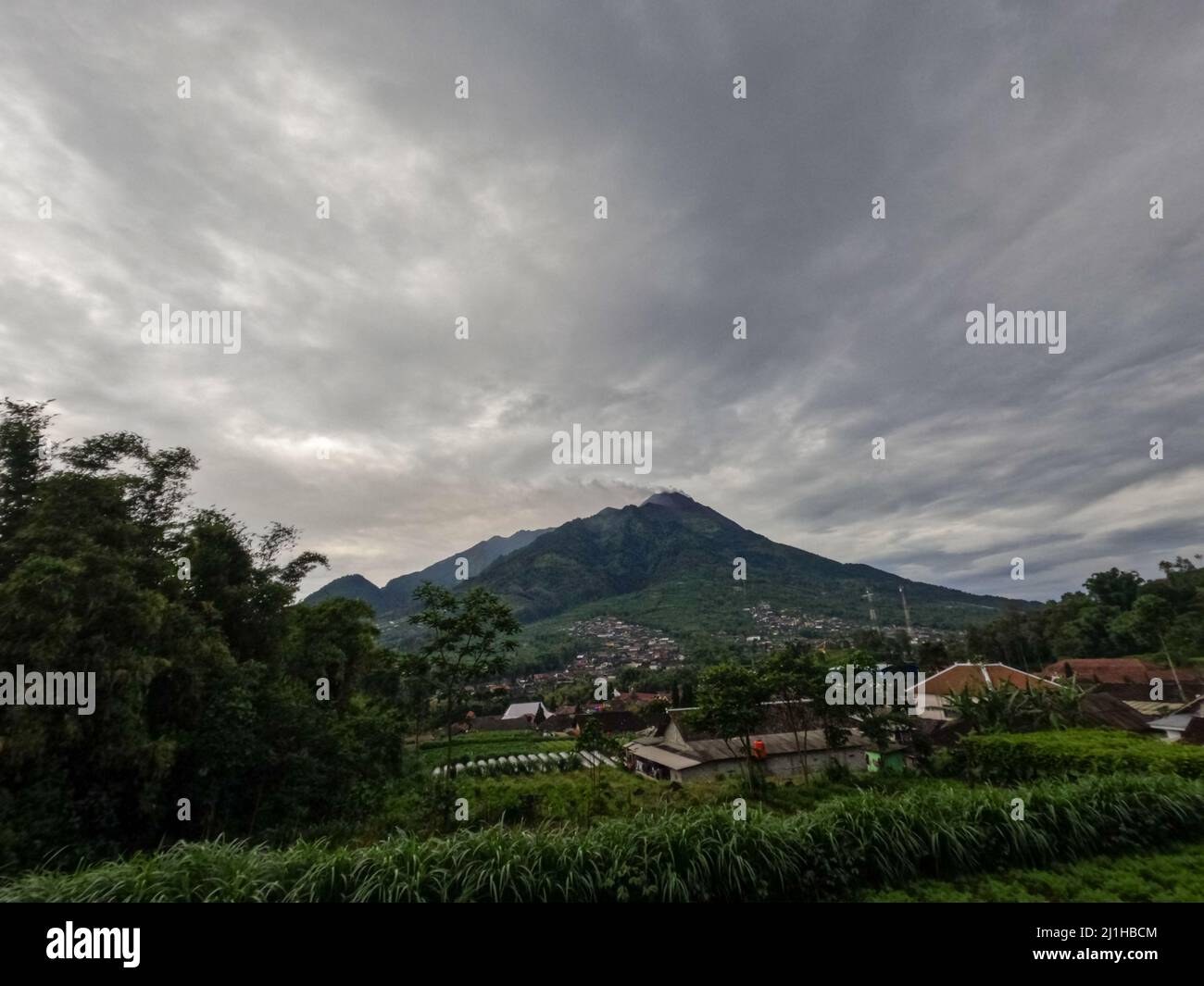 The appearance of Mount Merapi Boyolali, Central Java seen from the ...