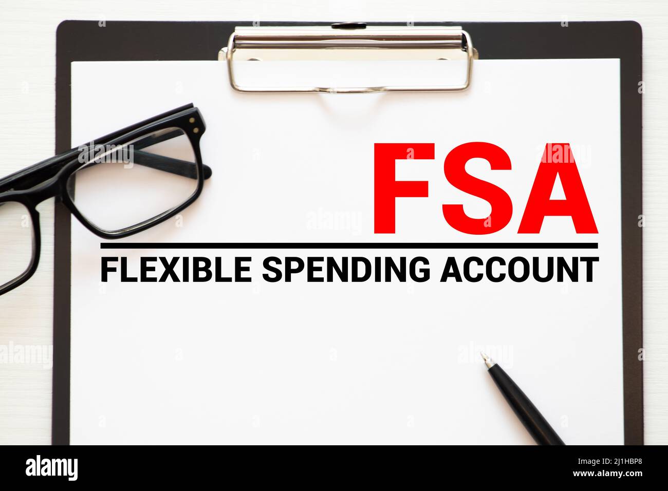 Paper with Flexible Spending Account FSA on a table Stock Photo - Alamy