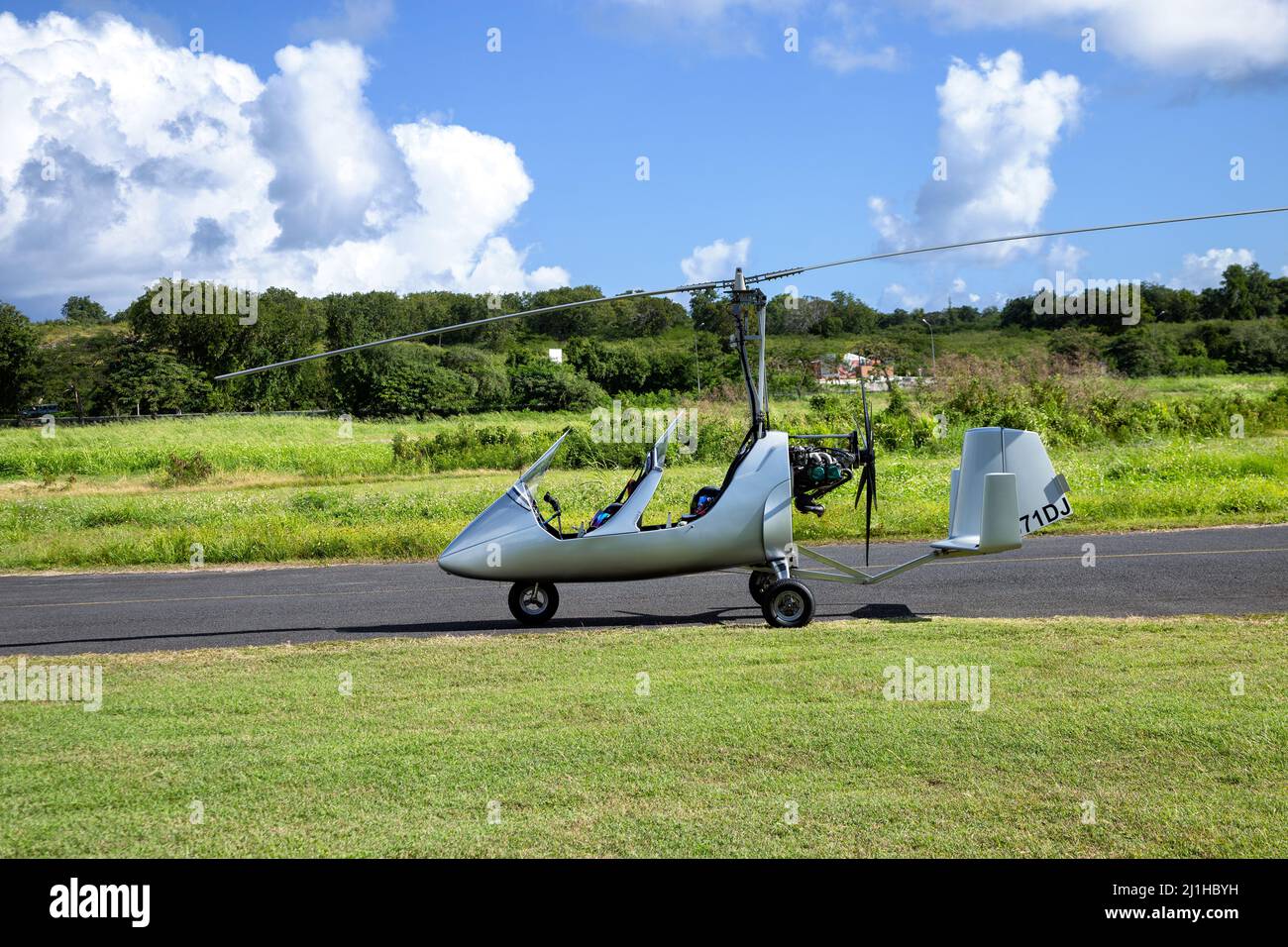 Gyrocopter, Grande-Terre, Guadeloupe, Lesser Antilles, Caribbean Stock ...