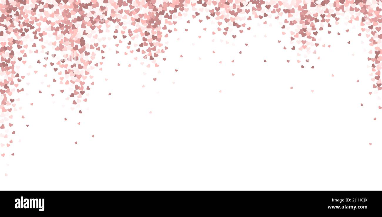 Pink heart love confettis. Valentine's day falling rain unequaled ...