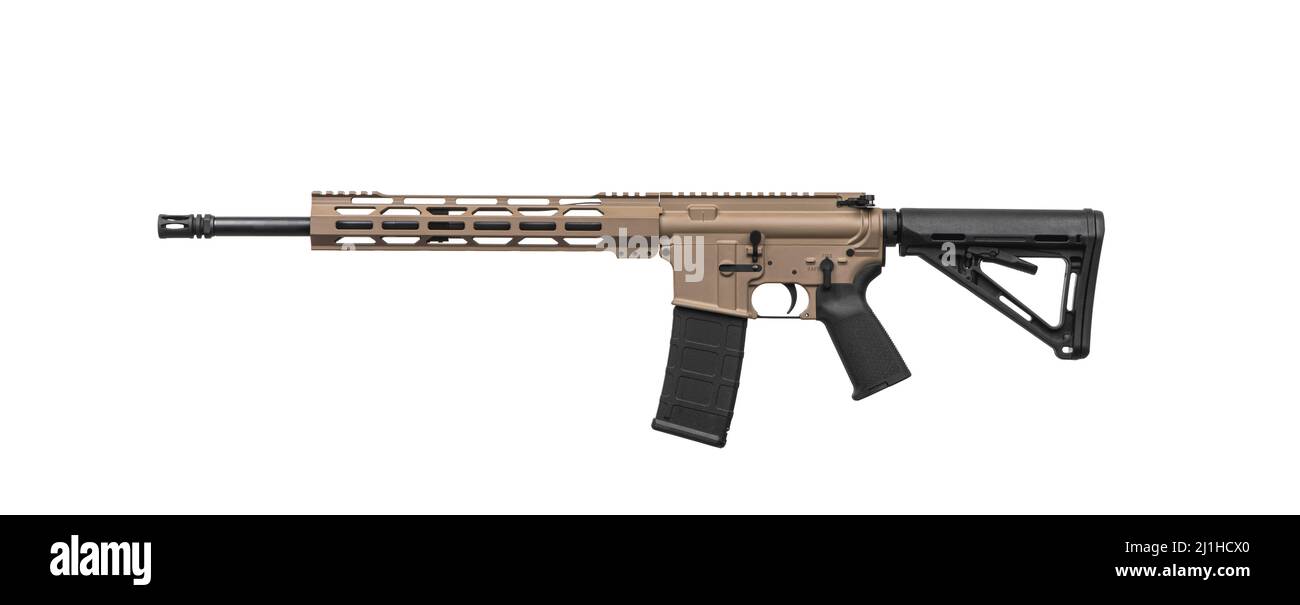 Modern automatic rifle isolated on white background. Weapons for police ...