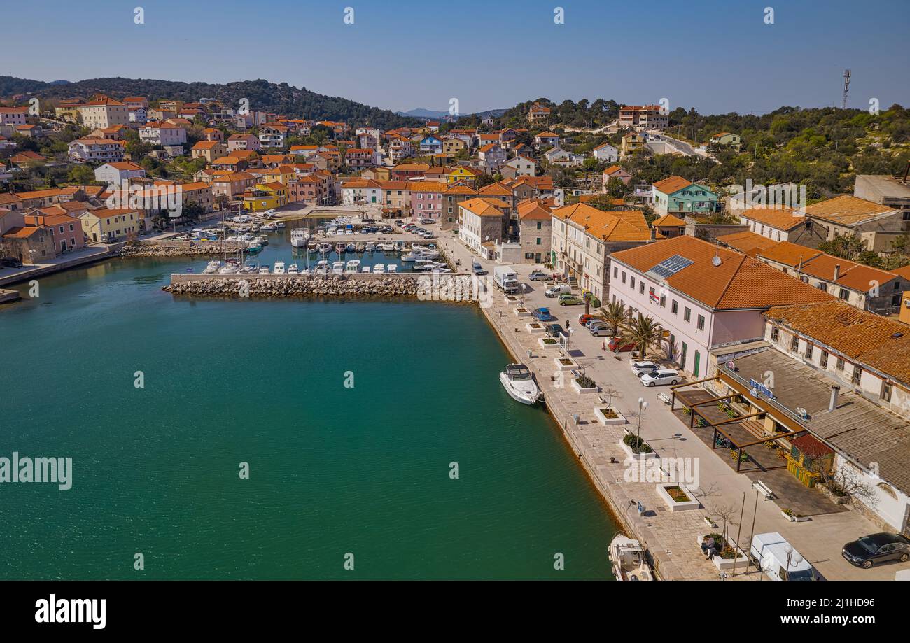 Sali old town port aerial view at Dugi Otok Croatia Stock Photo - Alamy