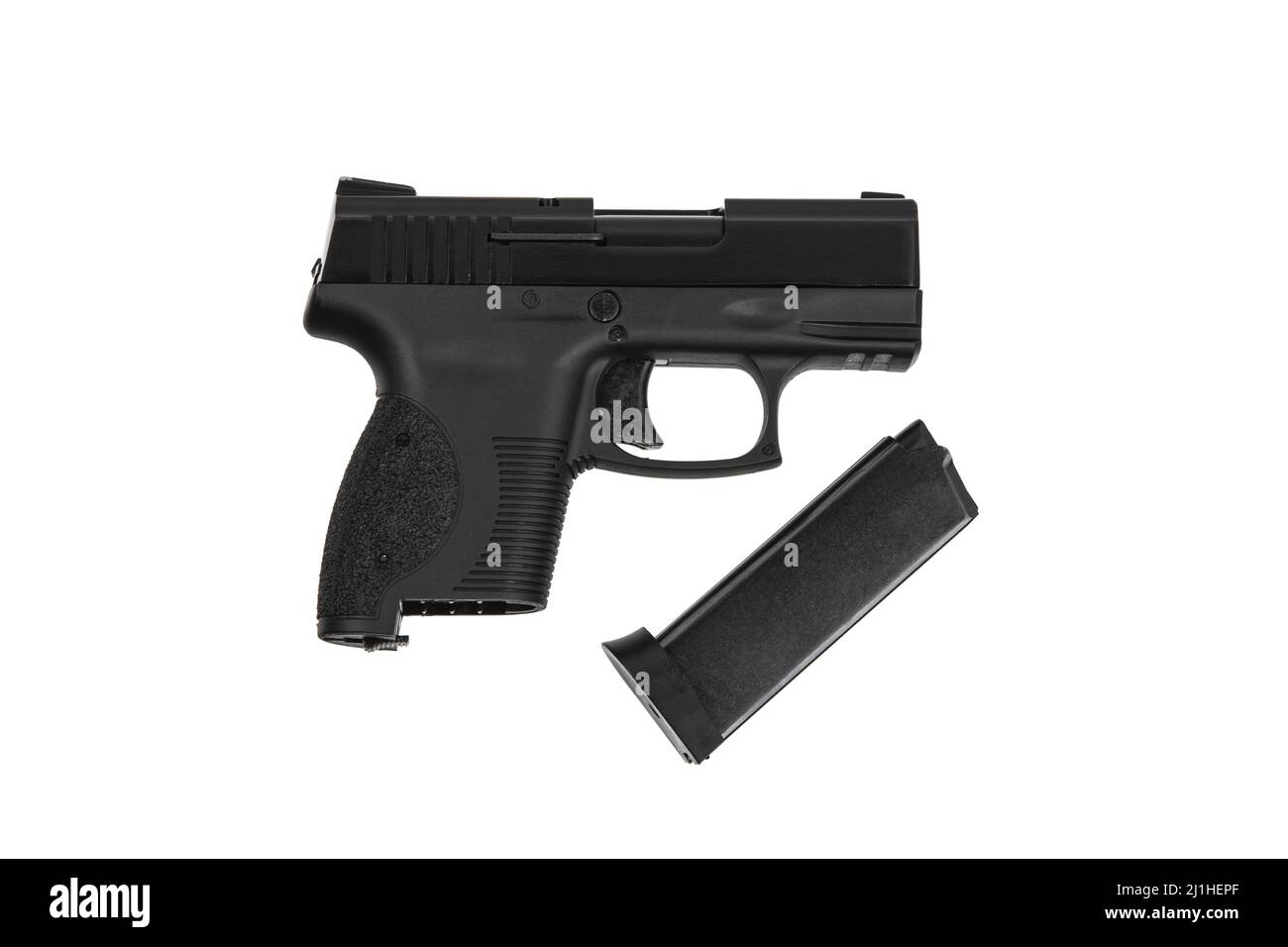 Modern small semi-automatic pistol. A short-barreled weapon for self ...