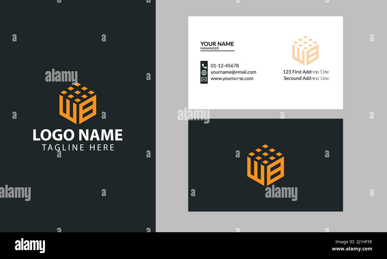 Cube WB letter logo. Property and Construction WB Logo design for ...