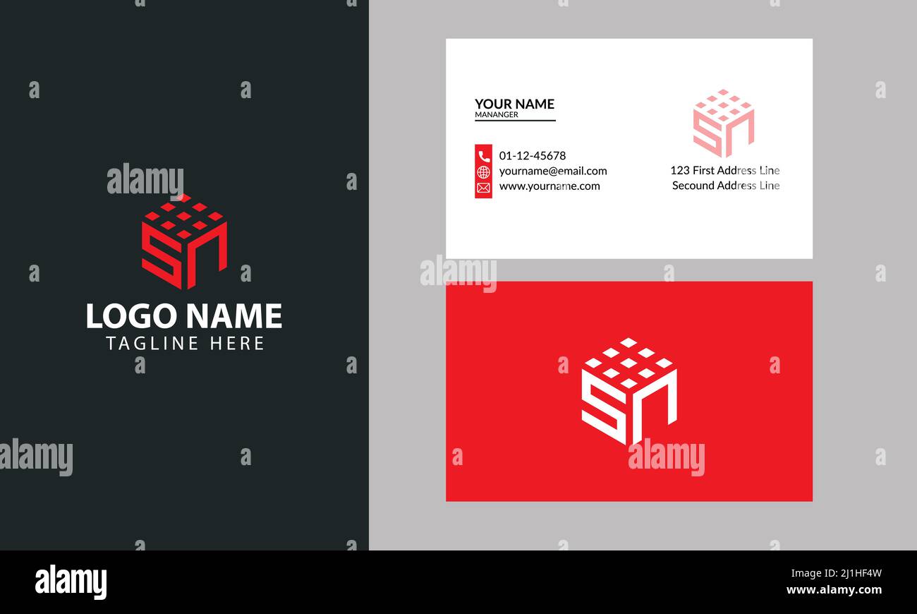 Cube SN letter logo. Property and Construction SN Logo design for ...