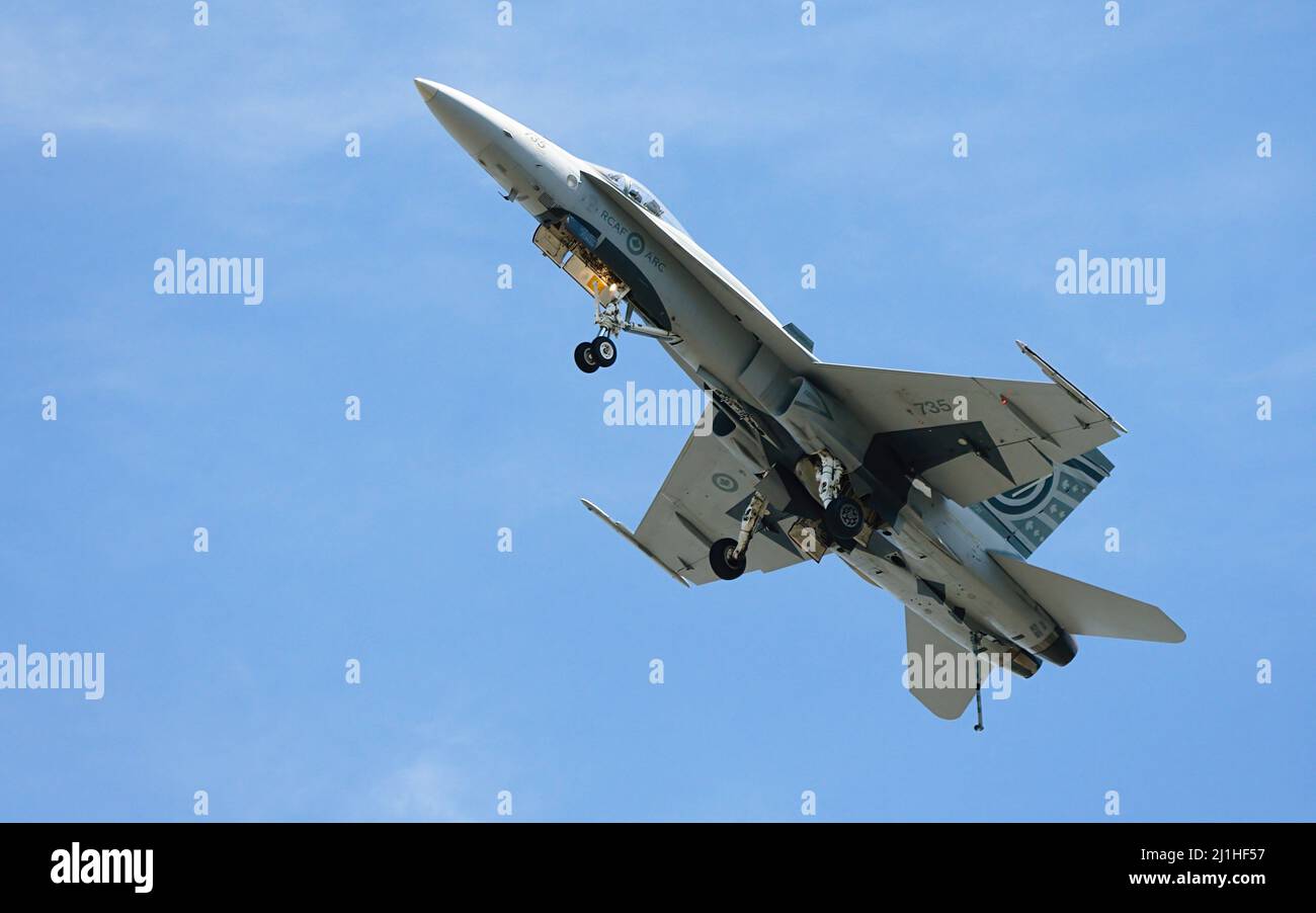 Canadian air force CF-18 with landing gear down Stock Photo - Alamy