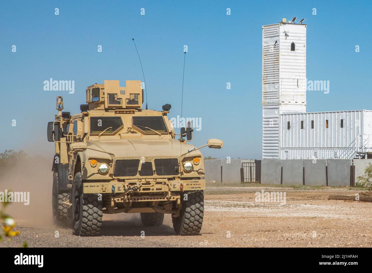 A mine-resistant ambush protected all-terrain vehicle (M-ATV) extracts Best Warrior competitors ...