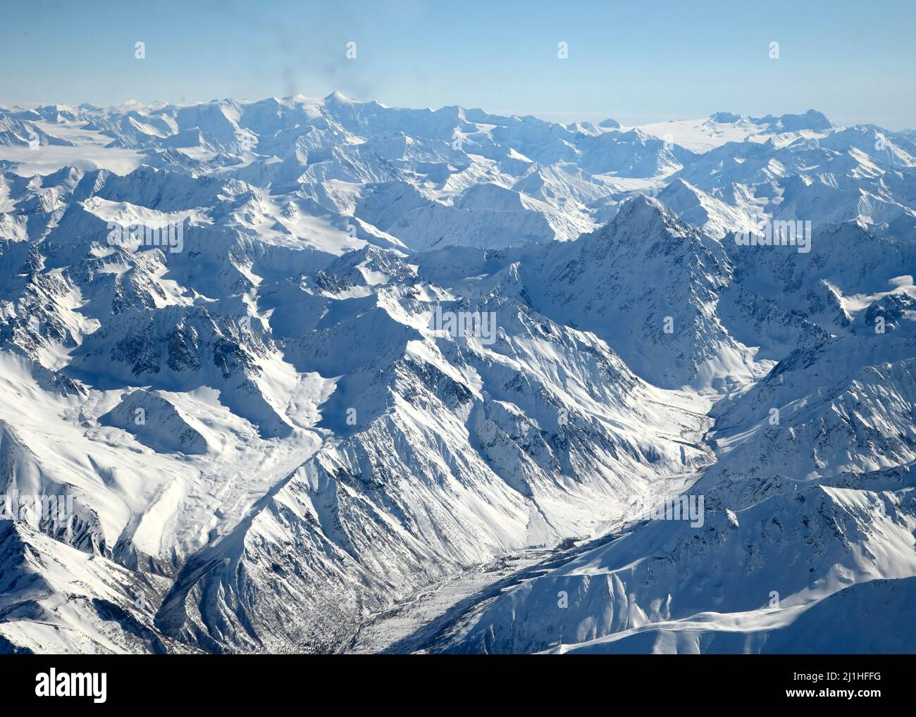 Alaska Range Mountains are seen from a U.S. Air Force C-17 Globemaster ...