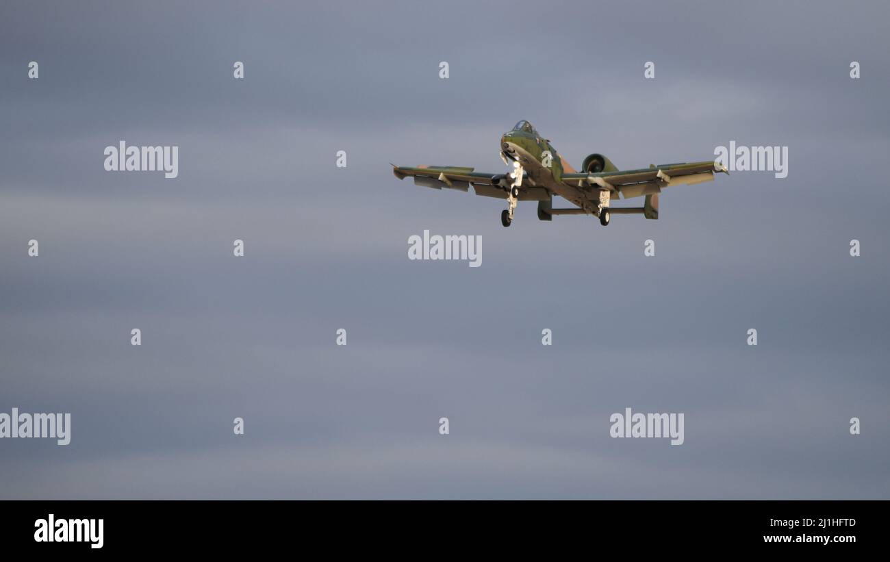 A U.S. Air Force A-10 Thunderbolt II flies over Davis-Monthan Air Force ...