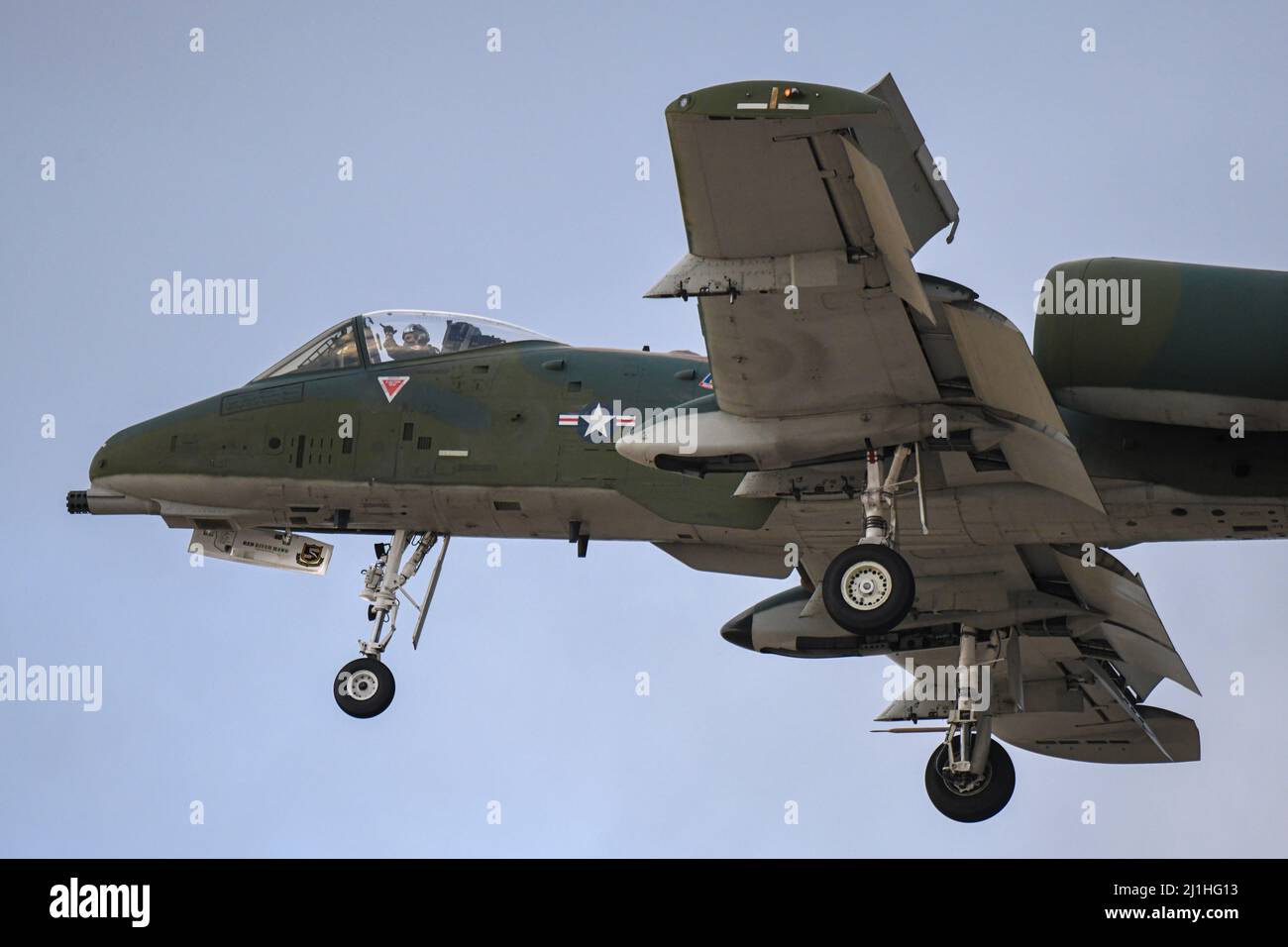 A U.S. Air Force A-10 Thunderbolt II flies over Davis-Monthan Air Force ...