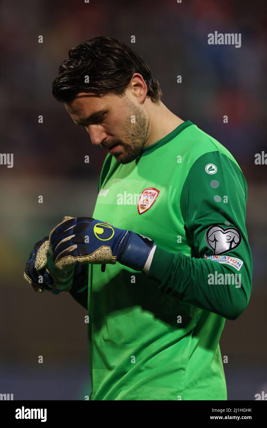 Palermo, Italy, 24th March 2022. Stole Dimitrievski of North Macedonia ...