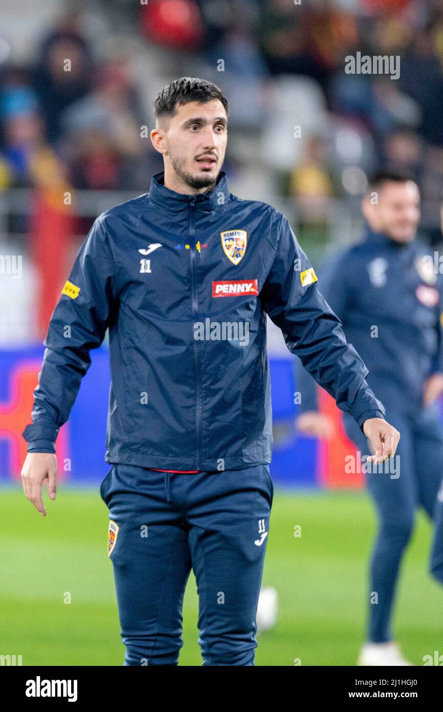 Andrei Ivan #11 of Romania during the Friendly match between the ...