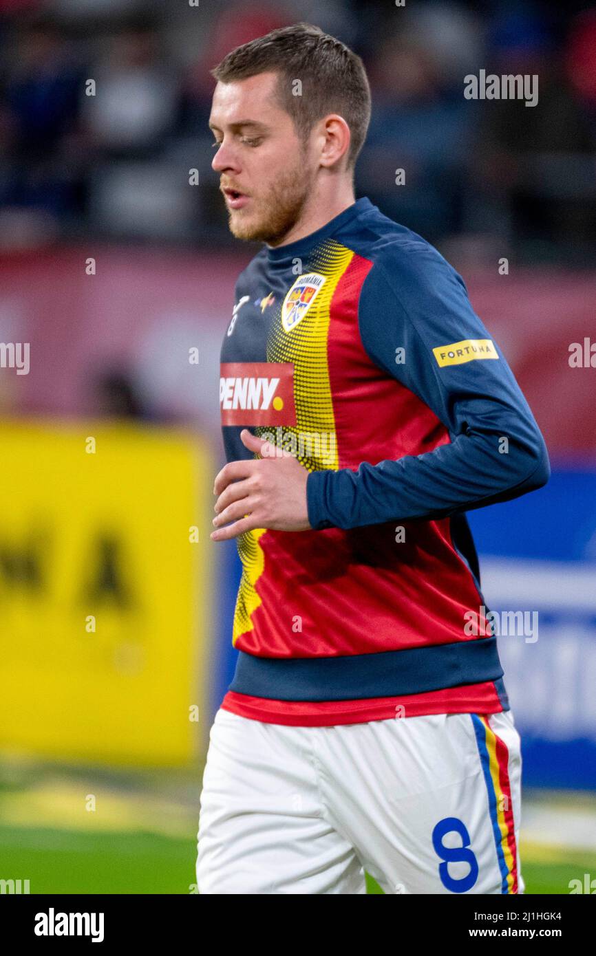 Alexandru Cicaldau #8 of Romania during the Friendly match between the ...