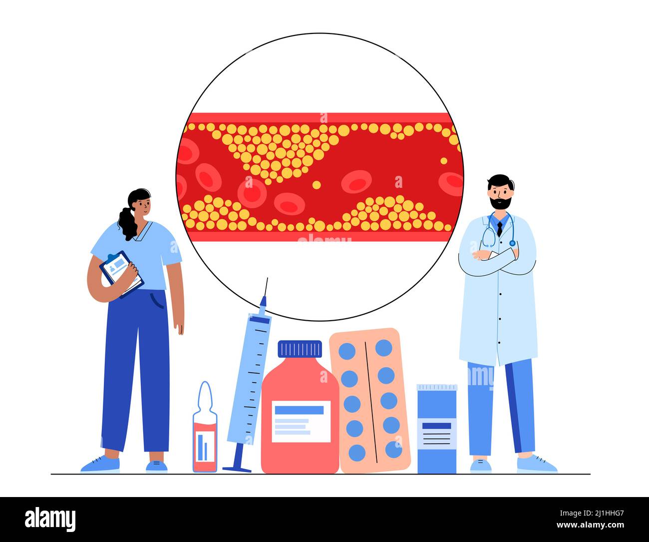 Cholesterol in human blood vessels, illustration Stock Photo - Alamy