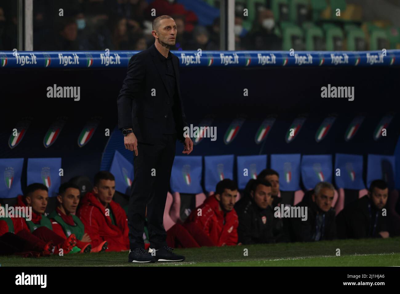 Palermo, Italy, 24th March 2022. Blagoja Milevski Head coach of North ...