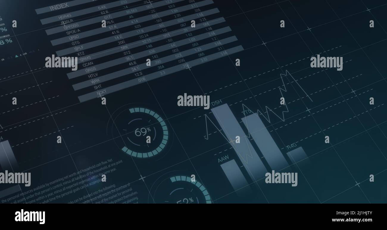 Image of data processing on black background Stock Photo - Alamy