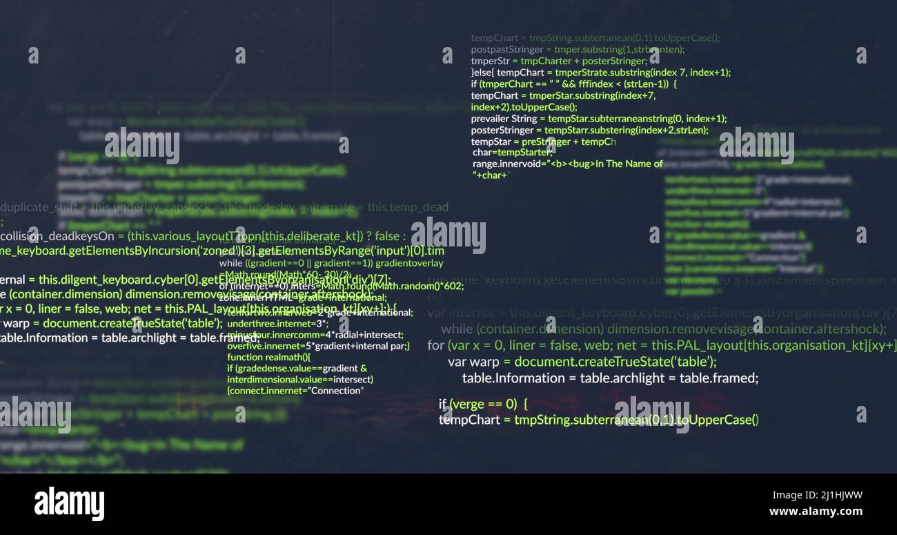 Image of data processing on black background Stock Photo - Alamy