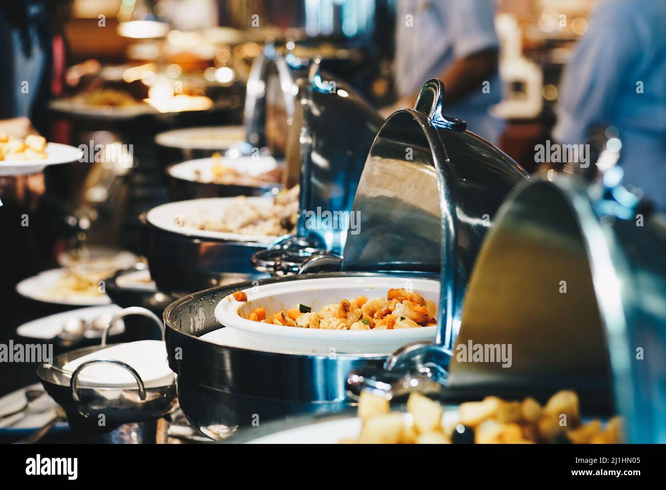 Crowd of people enjoying buffet food meal dining Food Options Eating ...