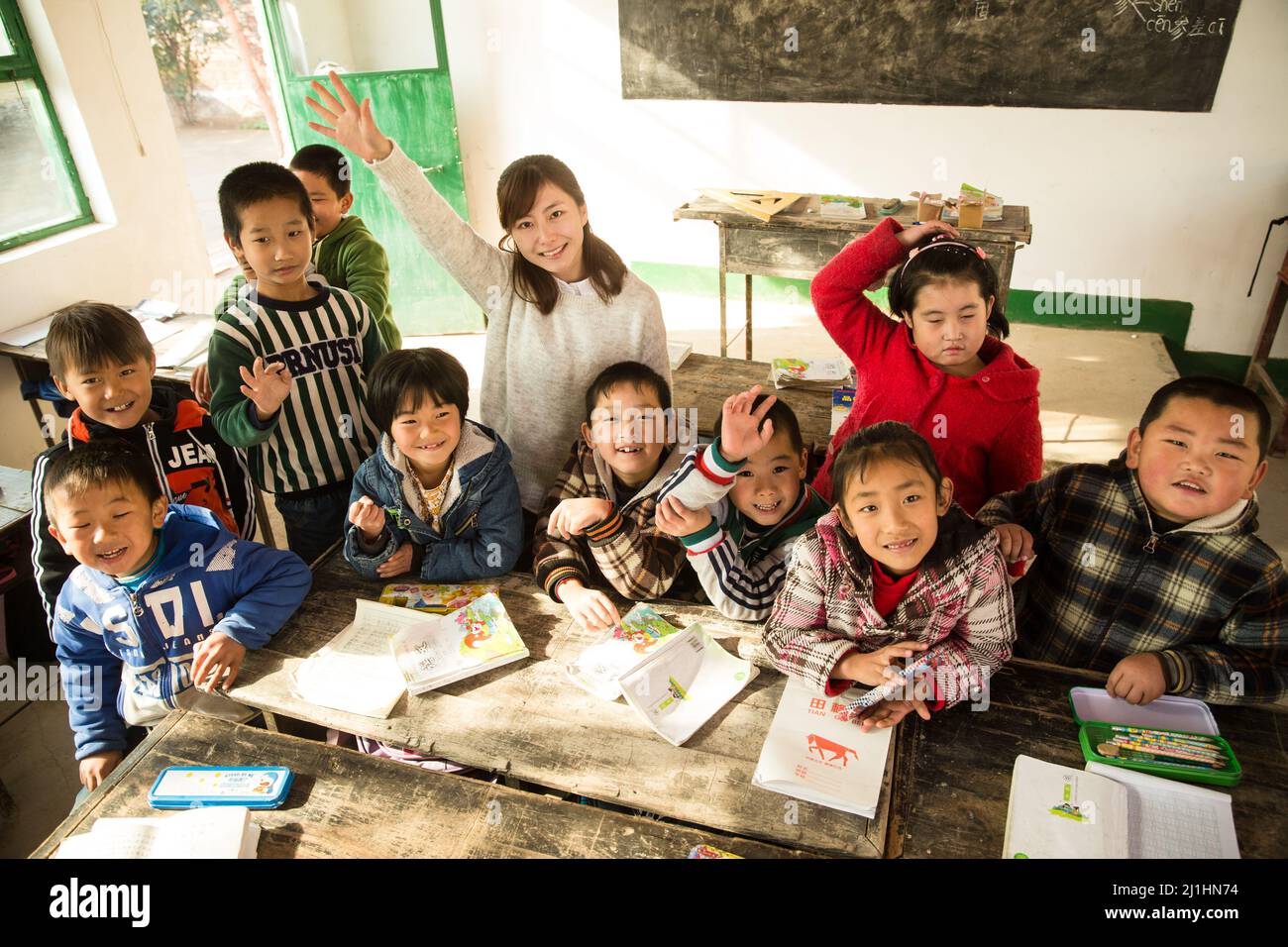 Rural women teachers and pupils in the classroom Stock Photo - Alamy