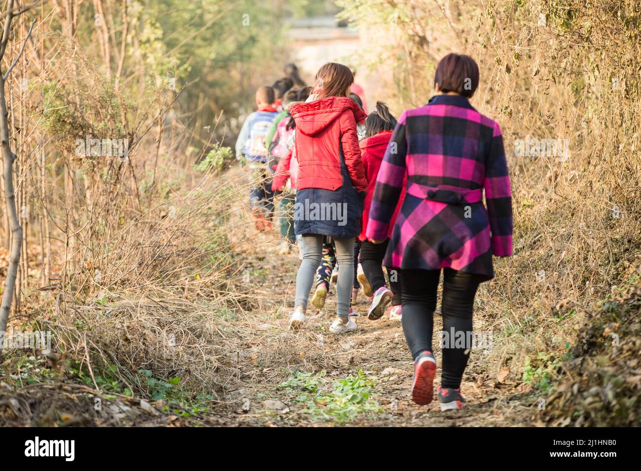 Teacher and student outdoor activities Stock Photo - Alamy