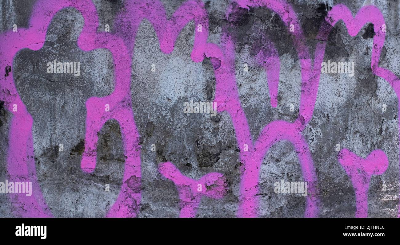Old grey and pink spray painted cement wall texture background Stock ...
