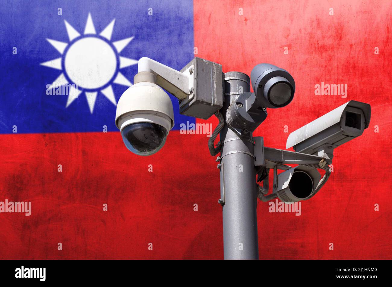 Closed circuit camera Multi-angle CCTV system against the background of ...