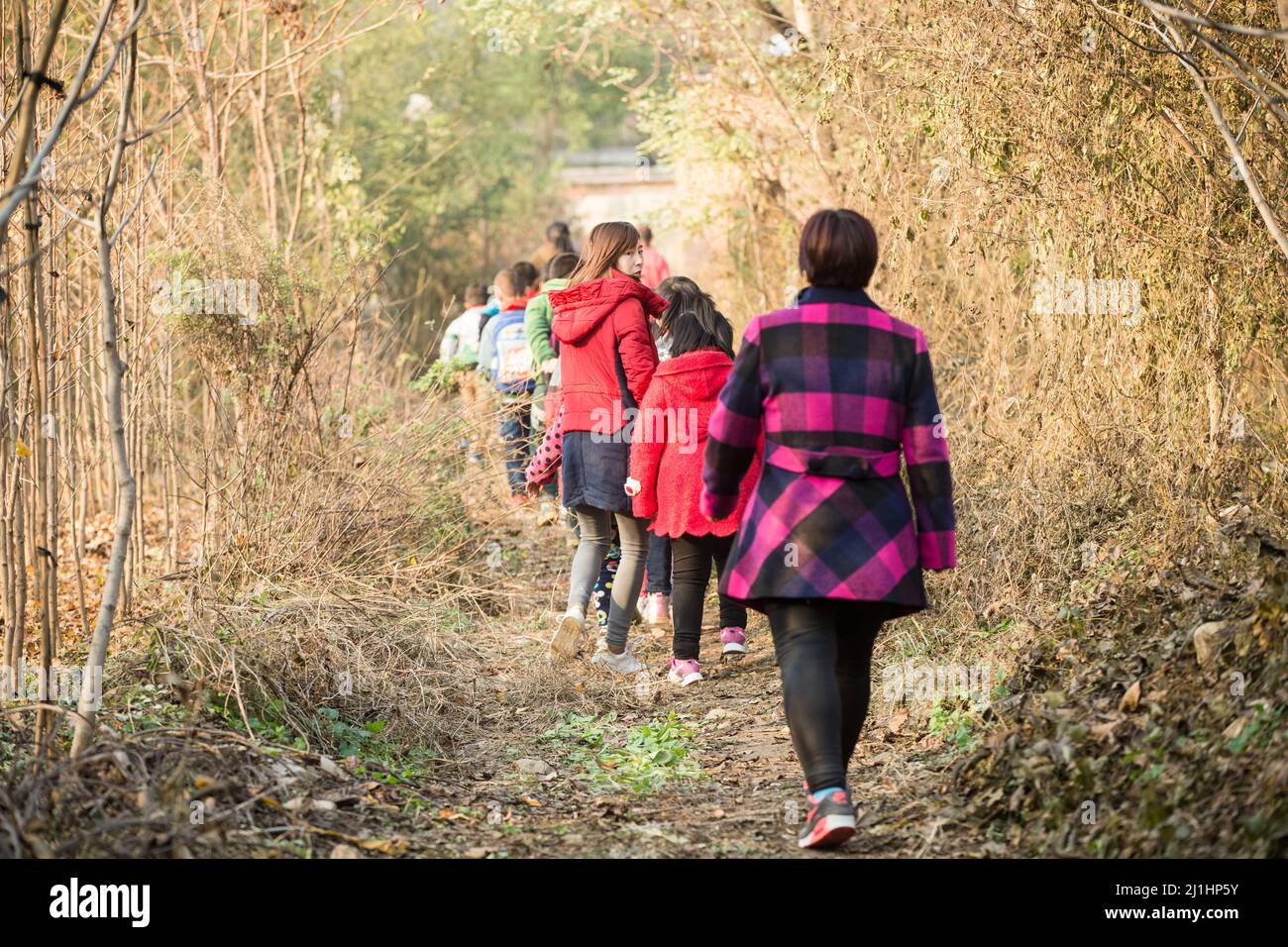 Teacher and student outdoor activities Stock Photo - Alamy