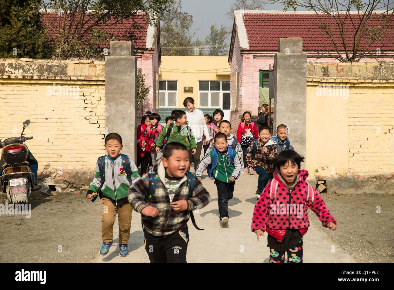 Rural women teachers and students in outdoor Stock Photo - Alamy