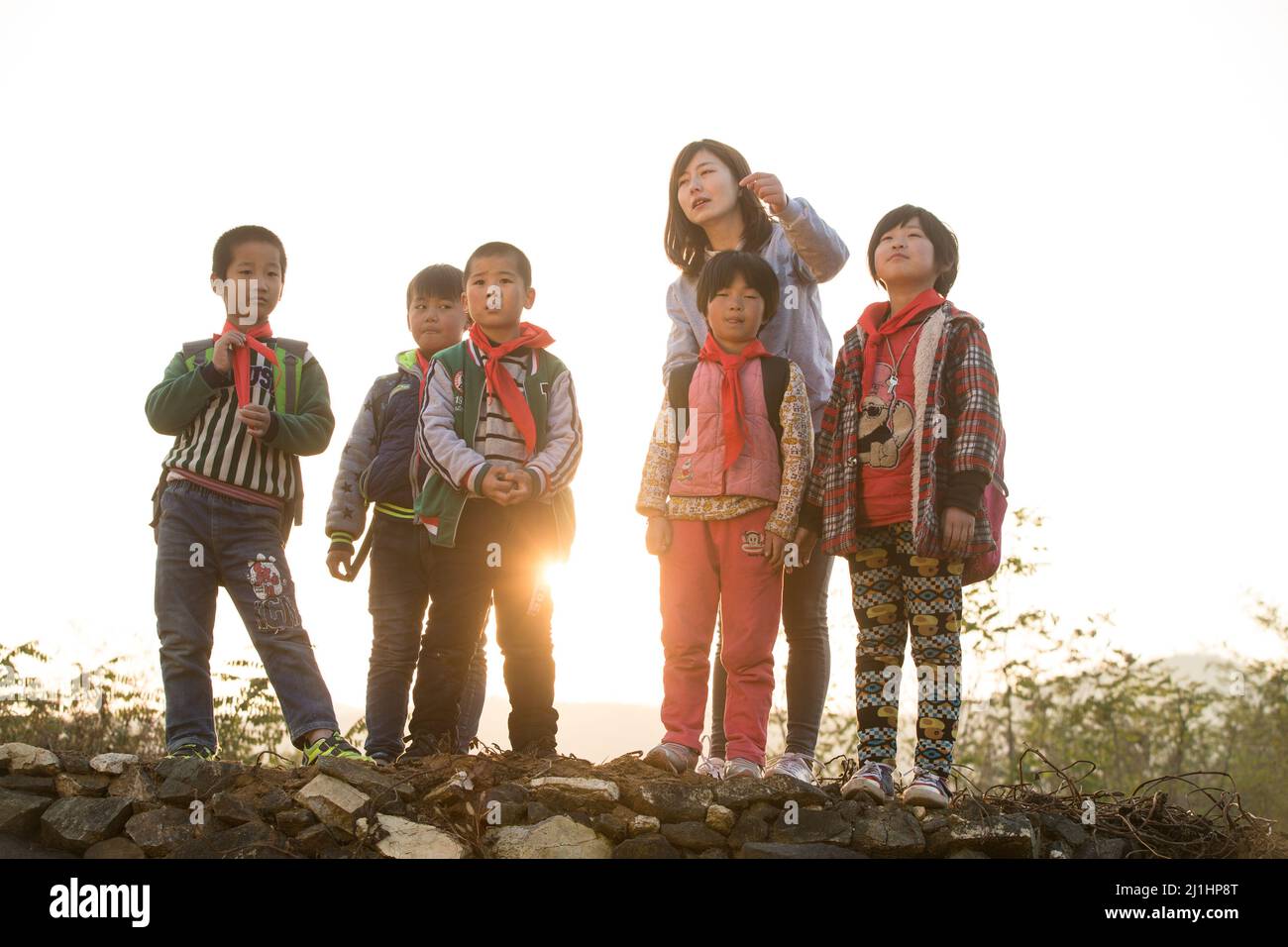 Teacher and student outdoor activities Stock Photo - Alamy