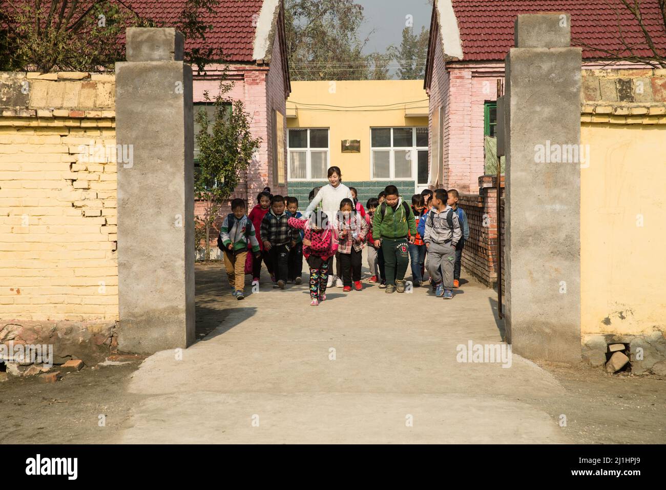 Rural women teachers and students in outdoor Stock Photo - Alamy