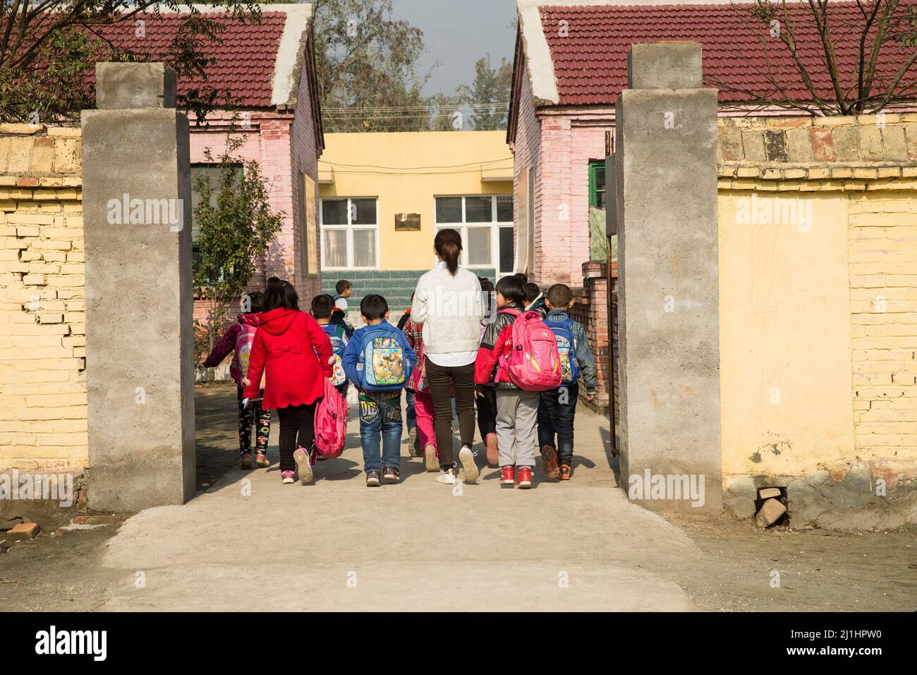 Rural women teachers and students in outdoor Stock Photo - Alamy