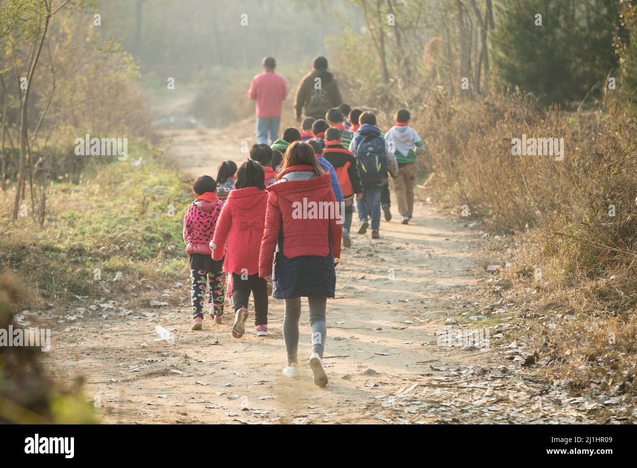 Teacher and student outdoor activities Stock Photo - Alamy