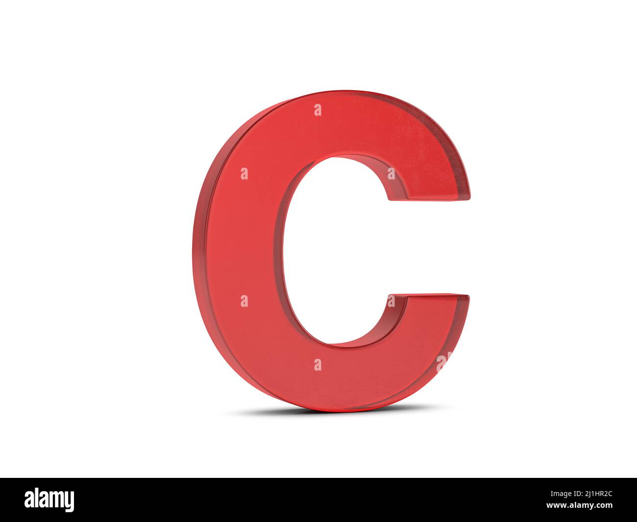 Glass letter C on a white background. 3d illustration Stock Photo - Alamy