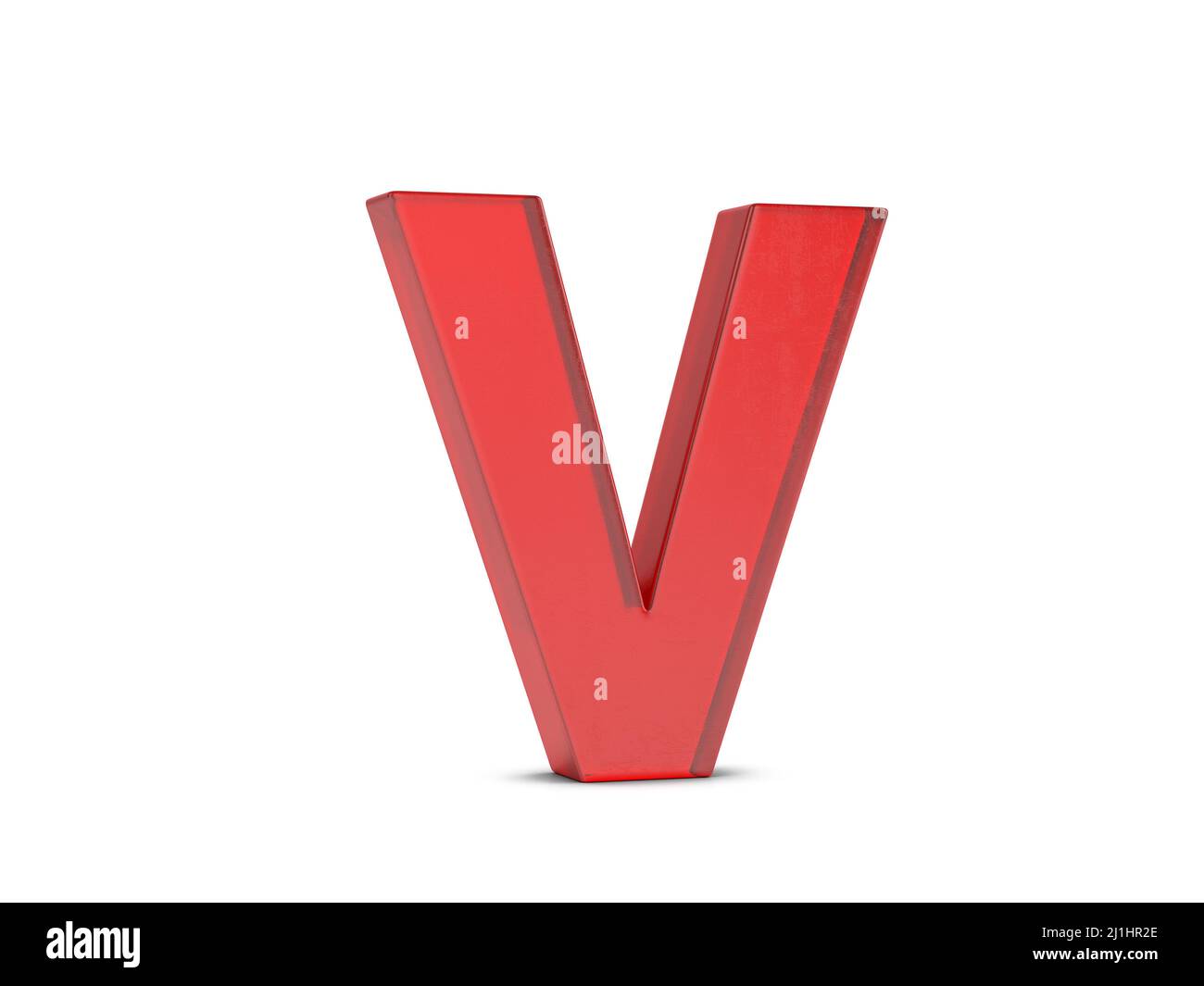 Glass letter V on a white background. 3d illustration Stock Photo - Alamy