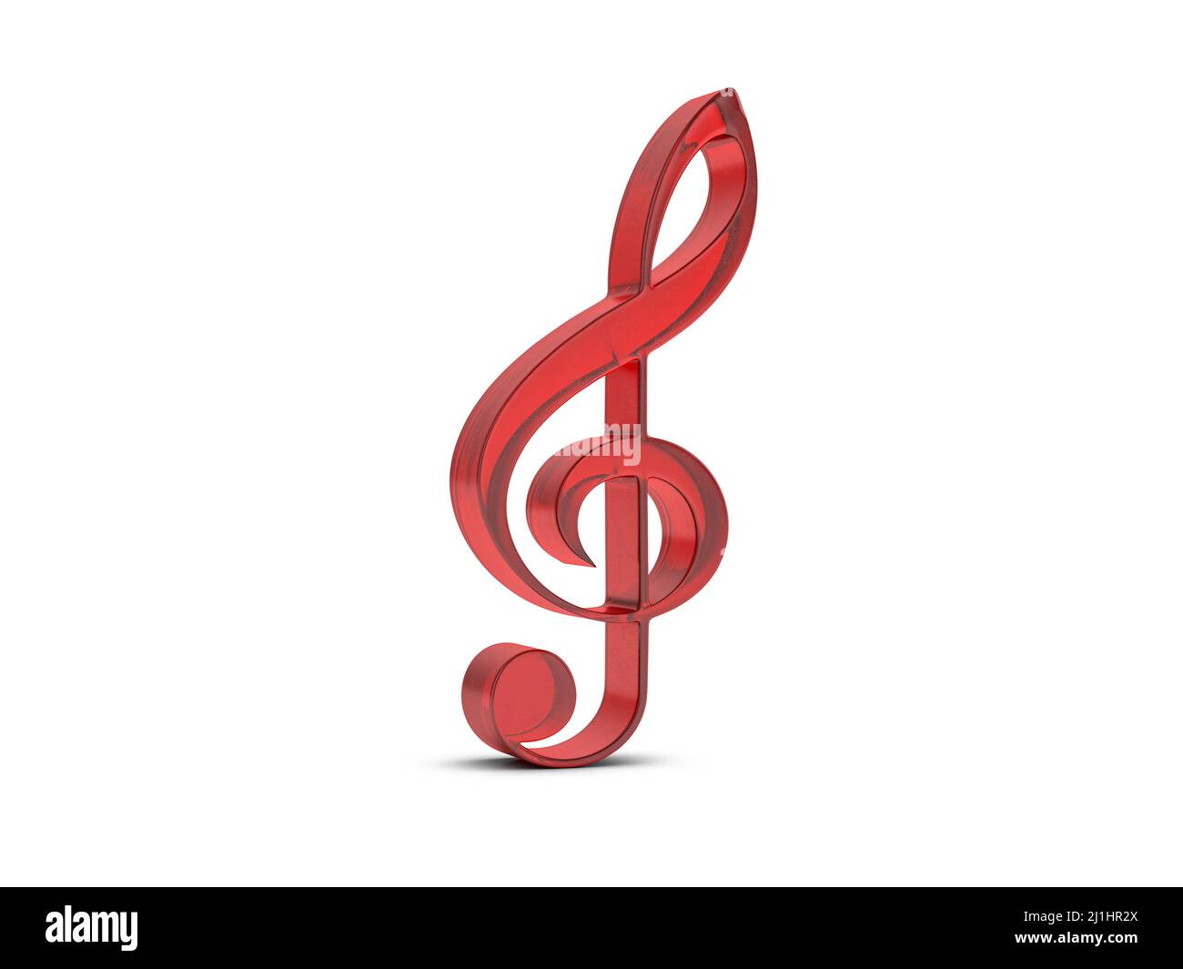 Glass music note symbol on a white background. 3d illustration Stock ...
