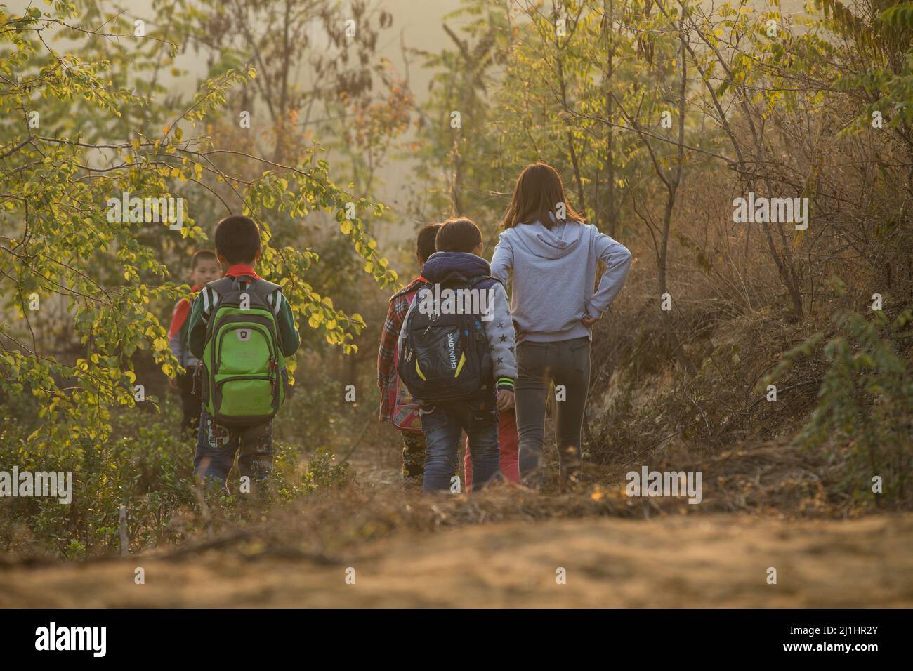 Teacher and student outdoor activities Stock Photo - Alamy