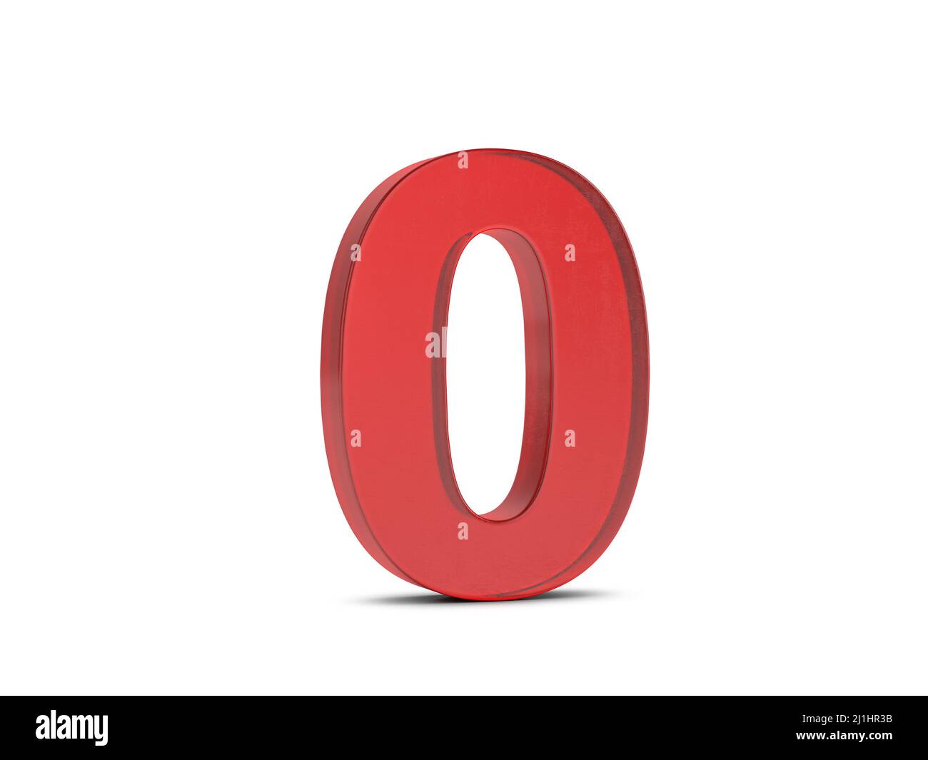 Glass number Zero on a white background. 3d illustration Stock Photo ...