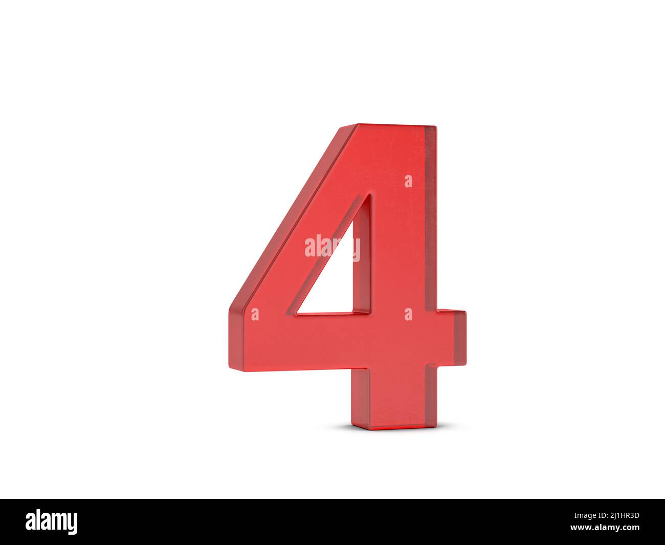 Glass number Four on a white background. 3d illustration Stock Photo ...
