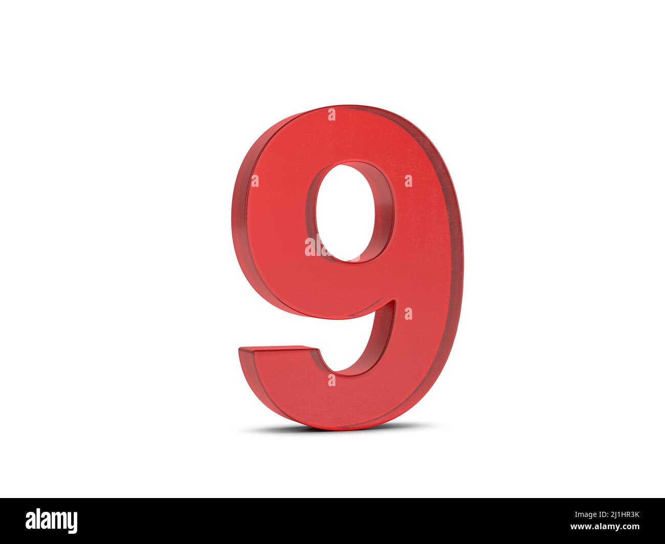 Glass number Nine on a white background. 3d illustration Stock Photo ...