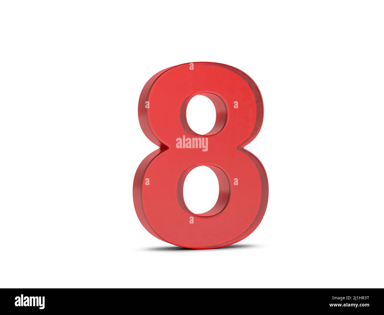 Glass number Eight on a white background. 3d illustration Stock Photo ...
