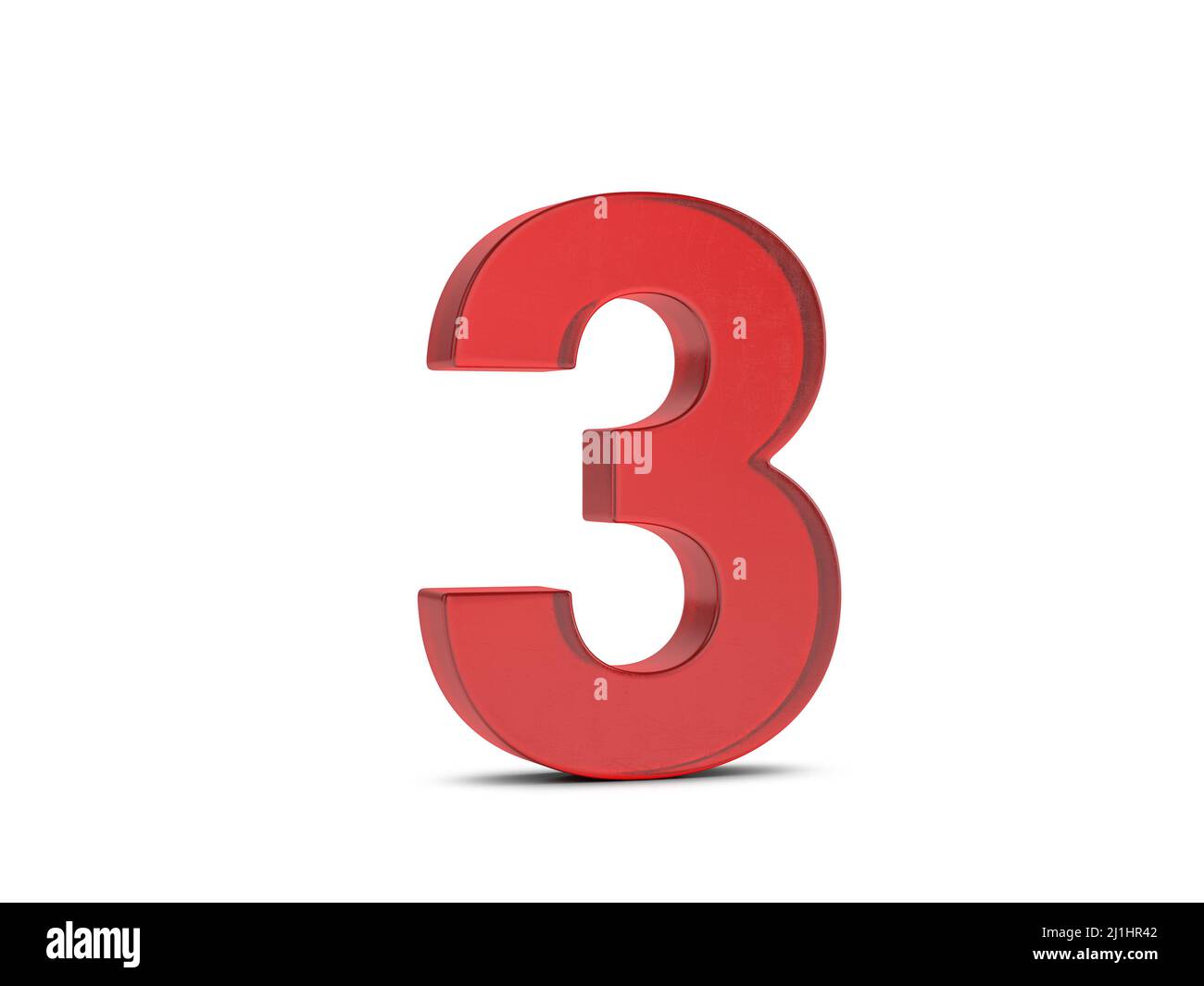 Glass number Three on a white background. 3d illustration Stock Photo ...