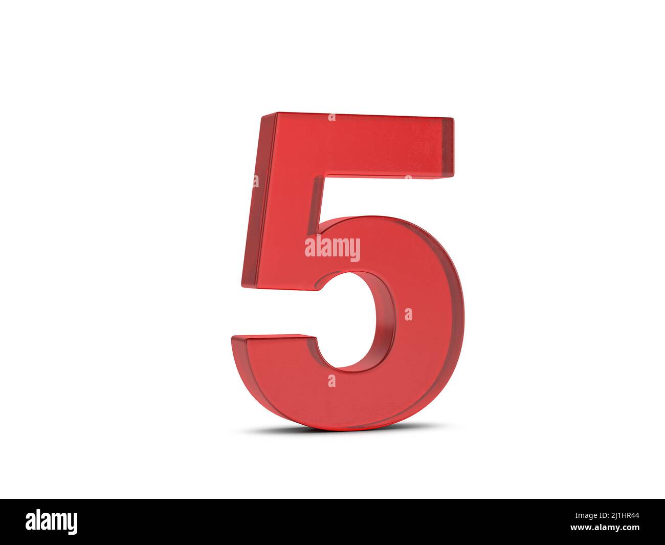 Glass number Five on a white background. 3d illustration Stock Photo ...