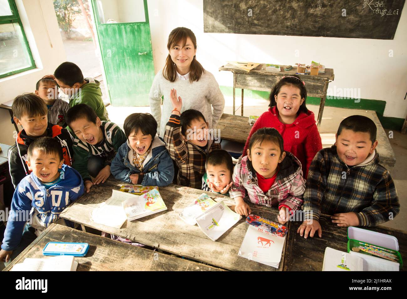 Rural women teachers and pupils in the classroom Stock Photo - Alamy