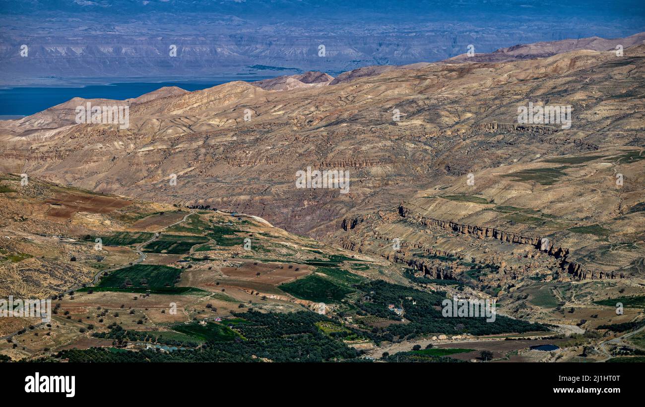 Landscape of the Moab Plateau, Jordan Stock Photo - Alamy