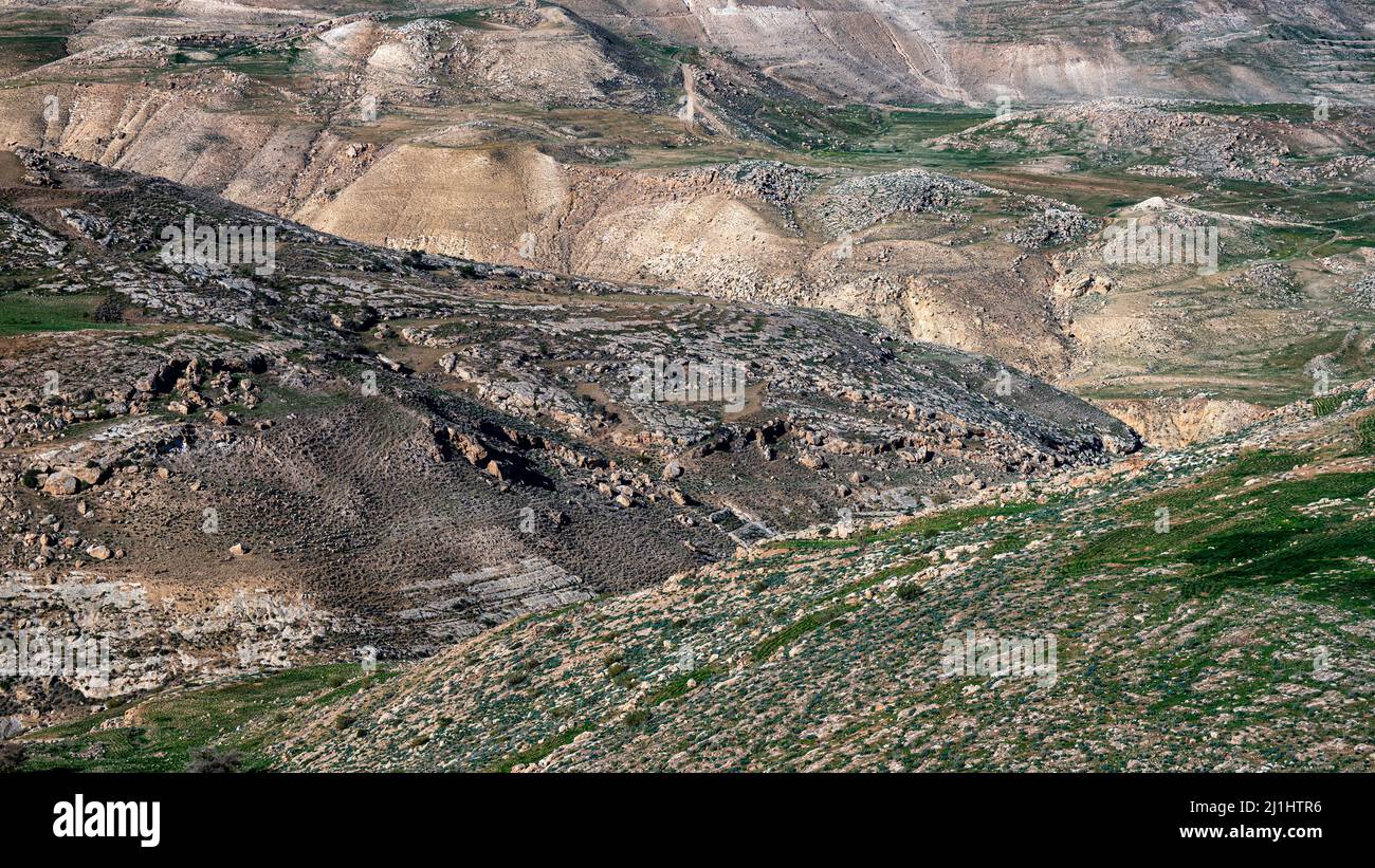 Landscape of the Moab Plateau, Jordan Stock Photo - Alamy
