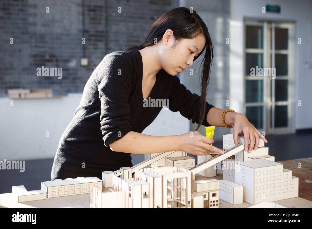 Trainee in a studio set up model Stock Photo - Alamy