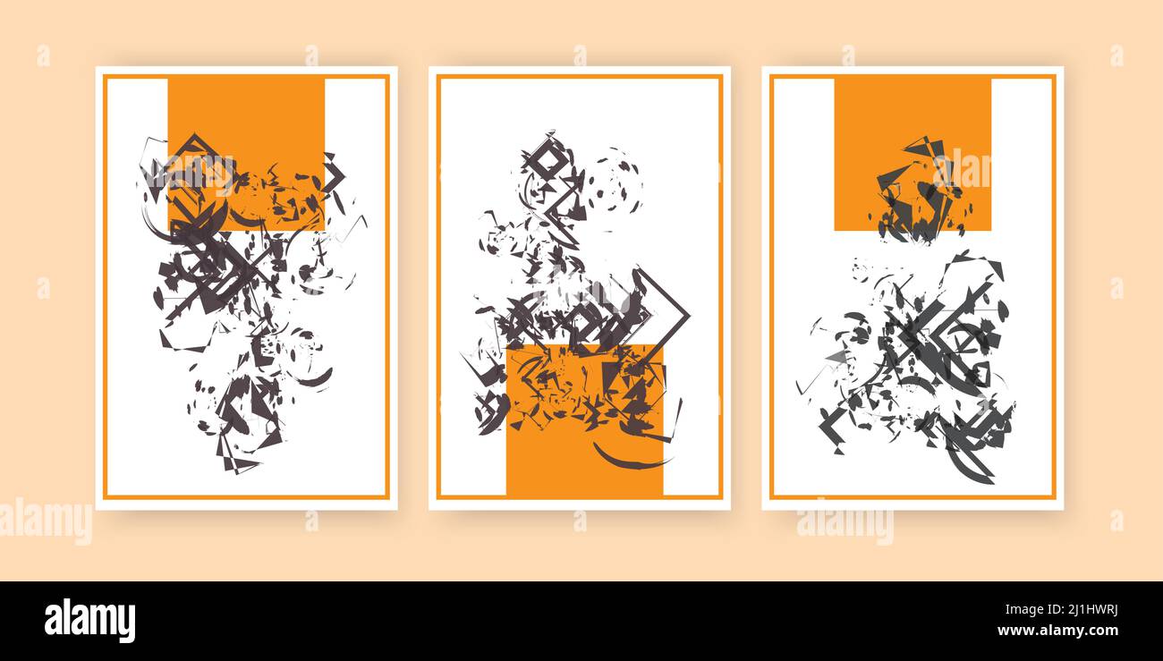 Abstract art design, vector. Poster design in three pieces. Wall art ...