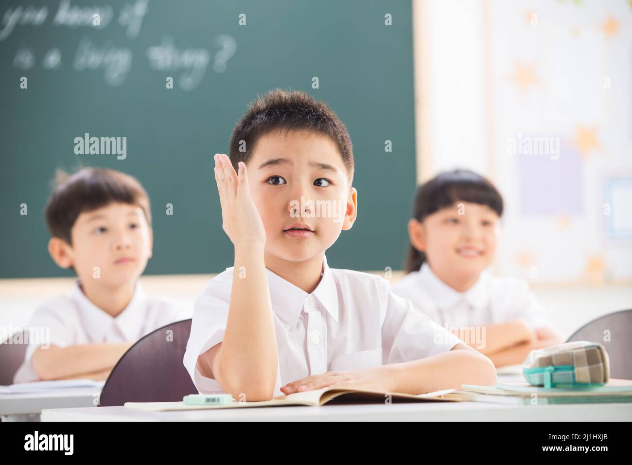 Elementary school students in class Stock Photo - Alamy