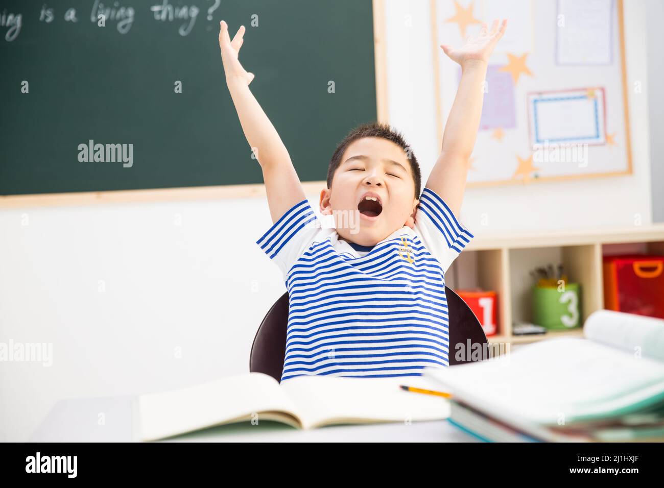 Primary school boy in the classroom Stock Photo - Alamy