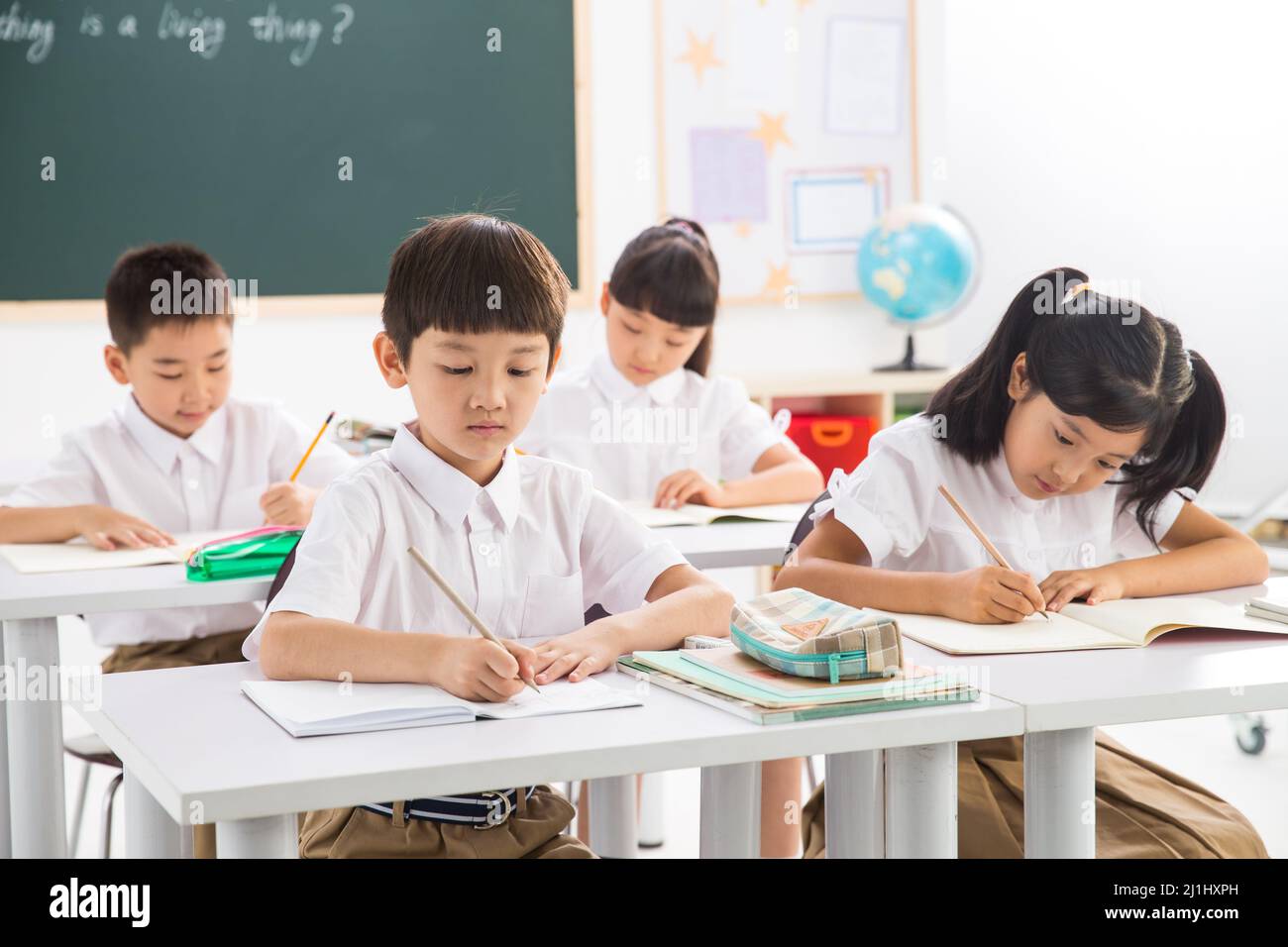 Elementary school students in the classroom learning Stock Photo - Alamy